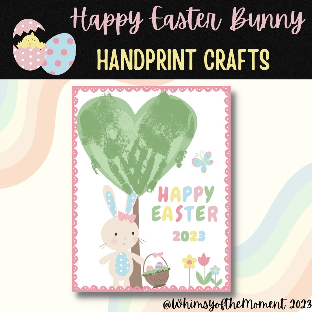 Happy Easter Bunny Handprint Craft | Happy Easter 2023 | Happy Easter ...