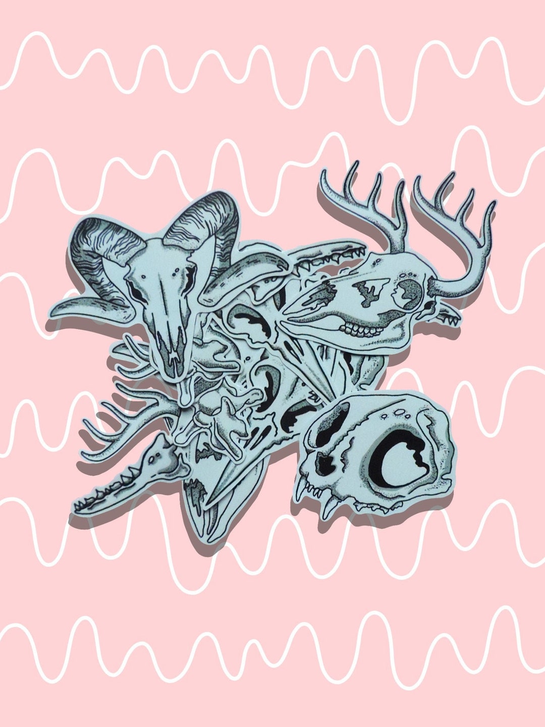 Bone Collection Stickies || Sticker Pack || Original, Black or Pastel ...