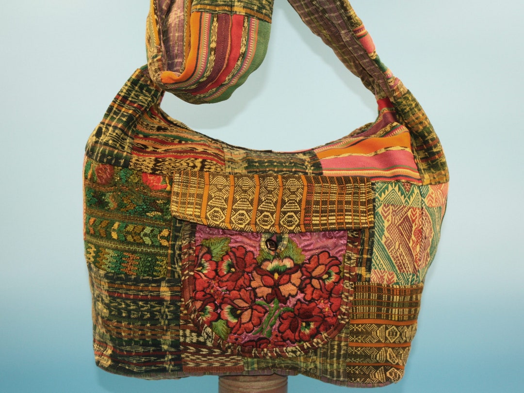 CROSSBODY PURSE, Mayan Weave Designs, Earthy Colors, Upcycled Weaves ...