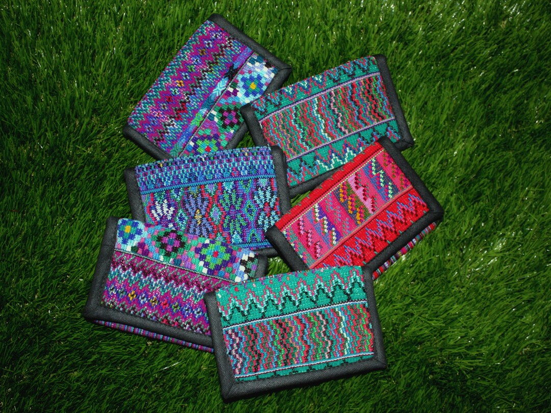 Colorful Tri-fold Wallets With Mayan Weaving, Handwoven From Guatemala ...