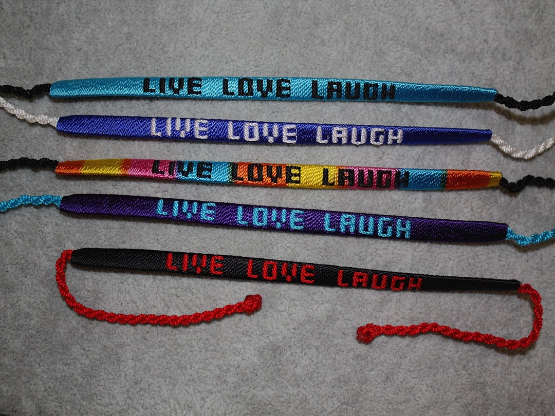 Handwoven Friendship Bracelets LIVE LOVE LAUGH Expressions for Wrist or ...