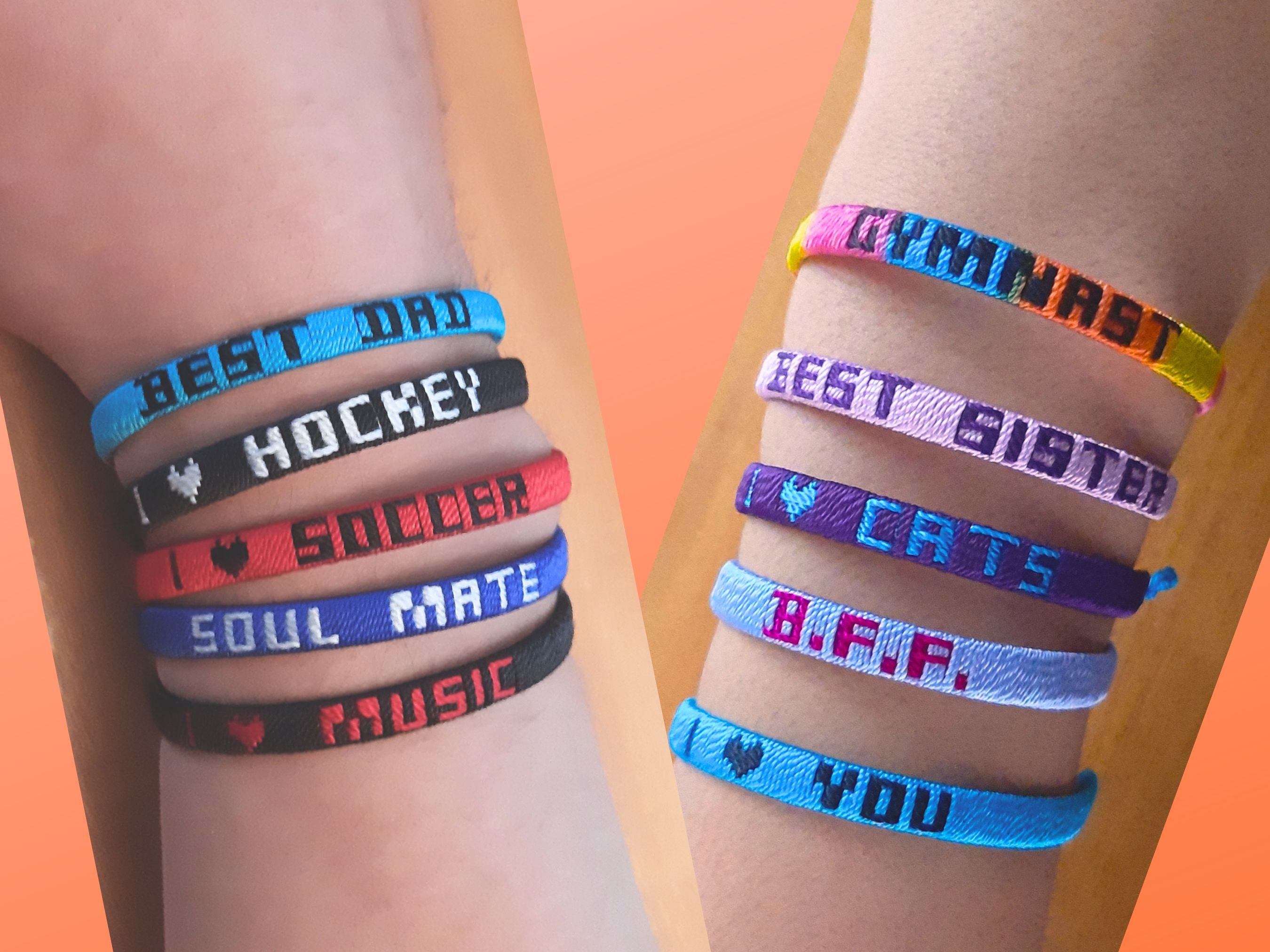 Handwoven Friendship Bracelets CHEERLEADING Expressions for Wrist or ...
