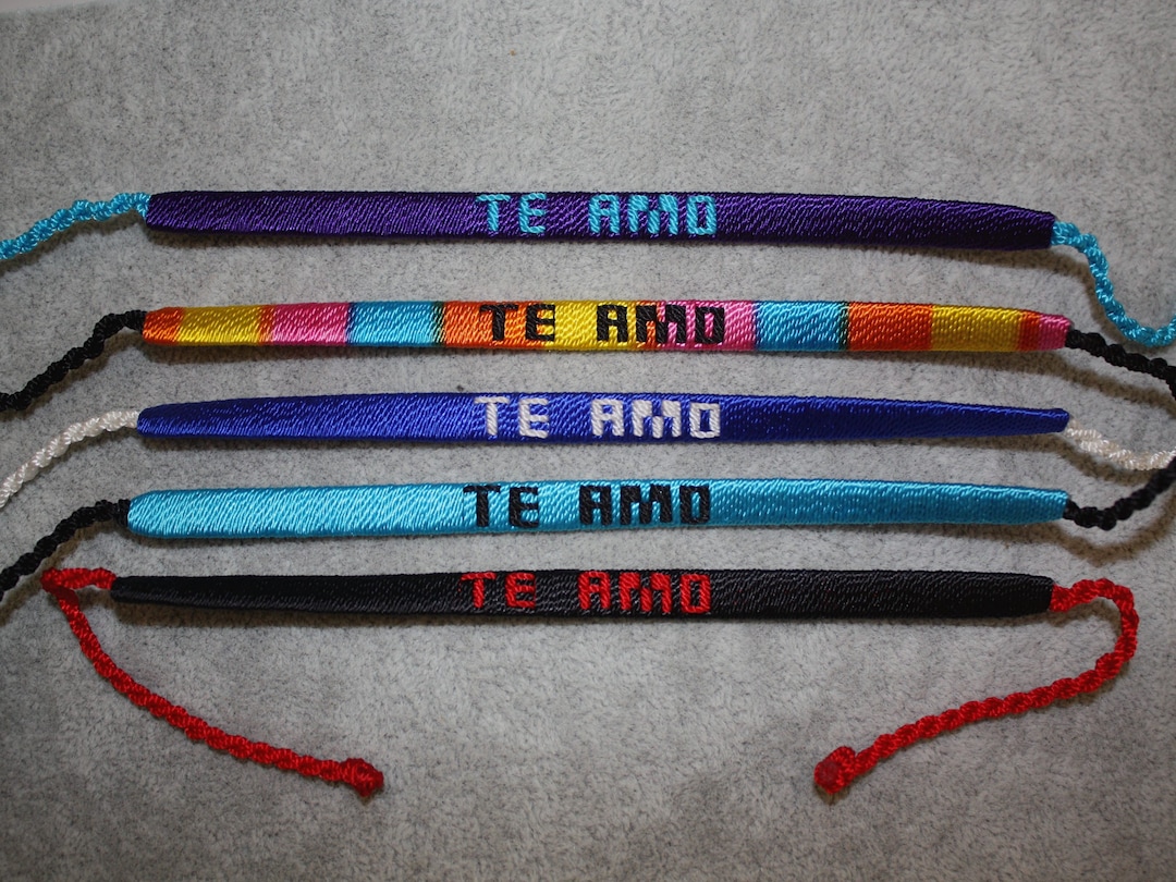Handwoven Friendship Bracelets TE AMO Expressions for Wrist or Anklet ...