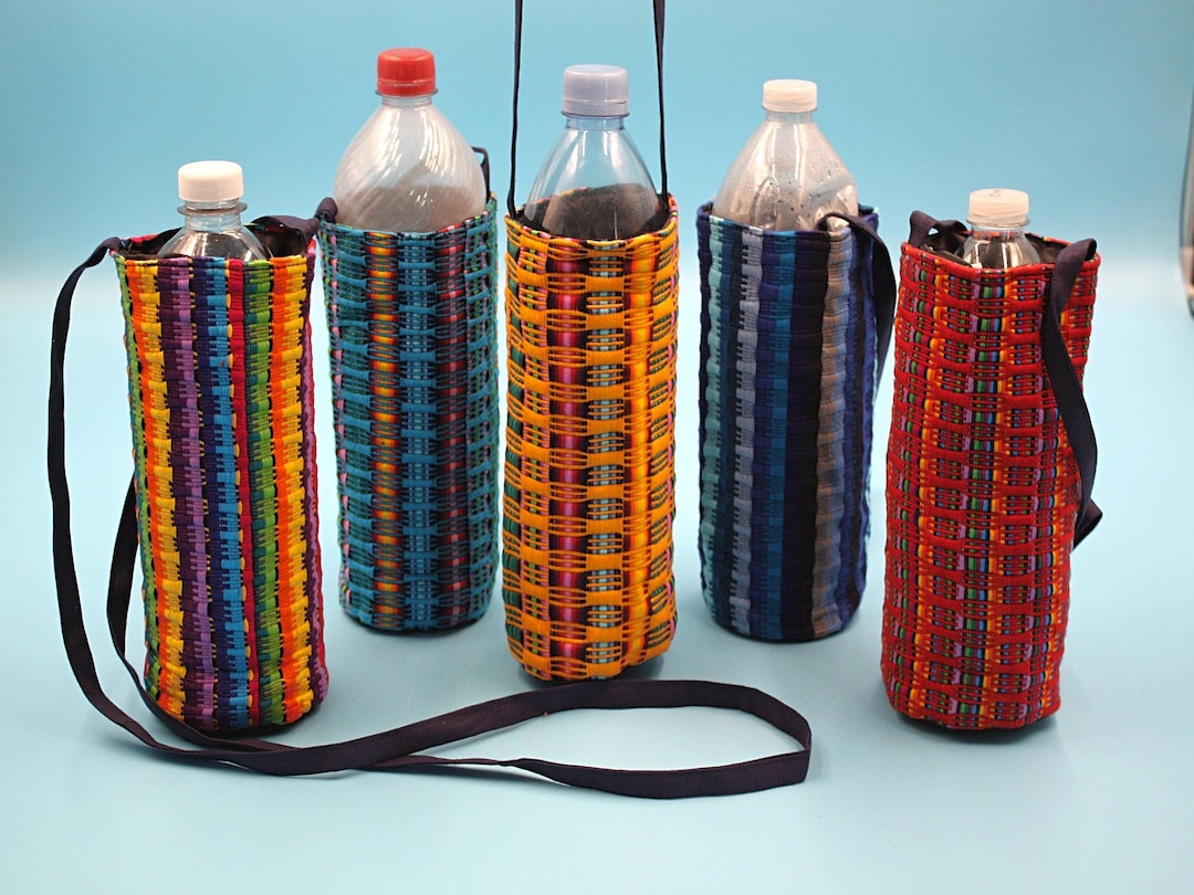 XL Water Bottle Holders, Colorful Handwoven Mayan Weave, Water Carriers ...