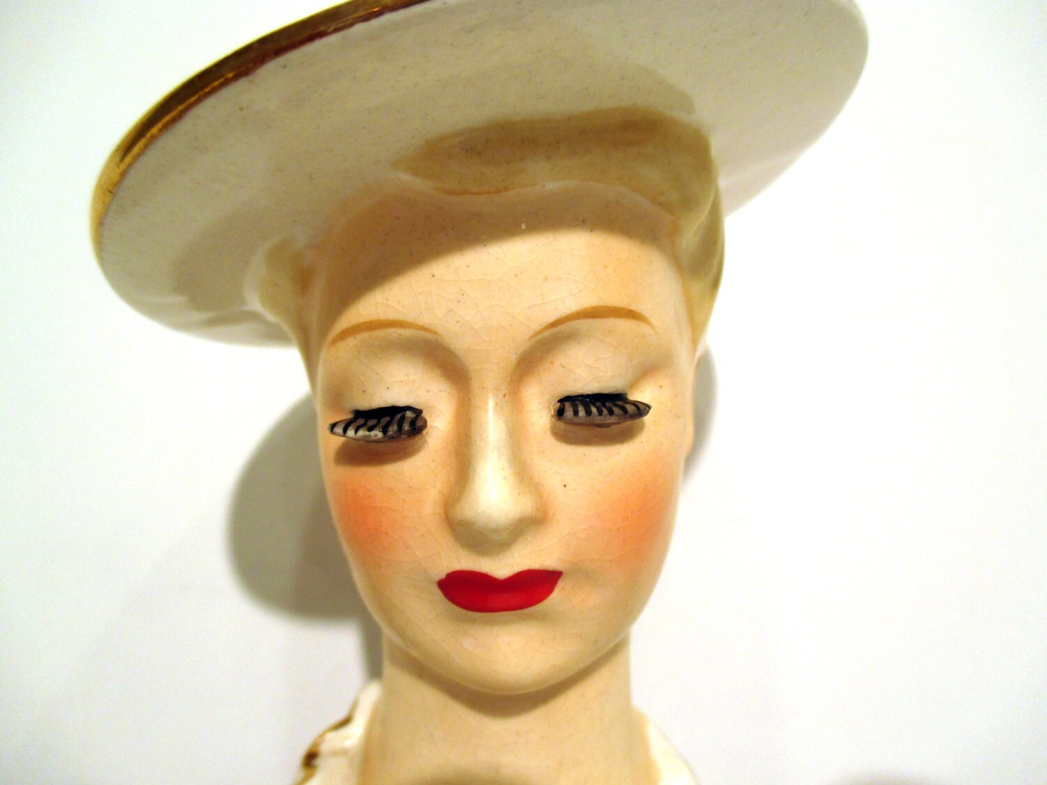 Minature Vintage Rare Lady Head Vase. Hand Painted White | Etsy