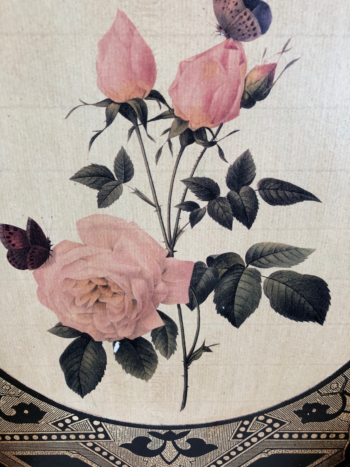 Vintage Fireplace Screen Art Deco Circa 1930 Rose Floral Antique ...