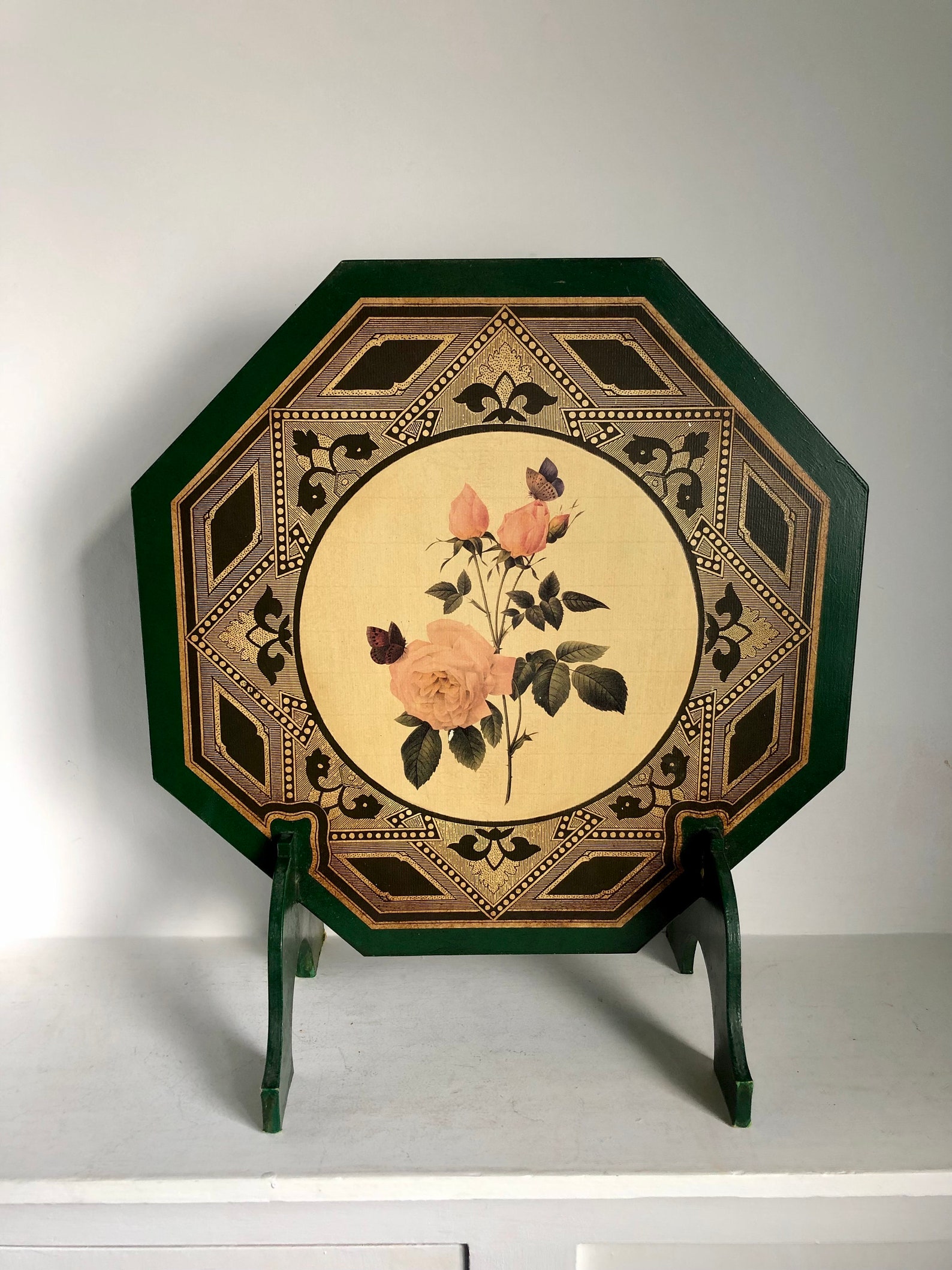 Vintage Fireplace Screen Art Deco Circa 1930 Rose Floral Antique ...