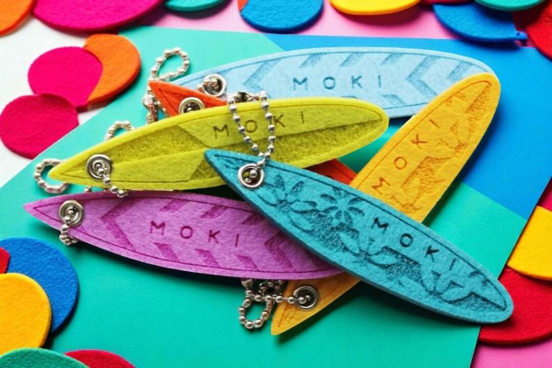 Personalized Custom Felt Keychain Key Chain Keyring Engraved YOUR TEXT ...
