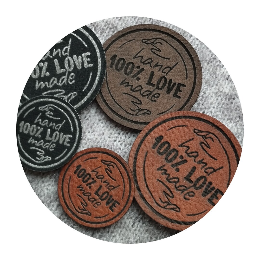 10x FAKE LEATHER Handmade Label, Leather Tag, Crochet Tag, Leather Tag ...