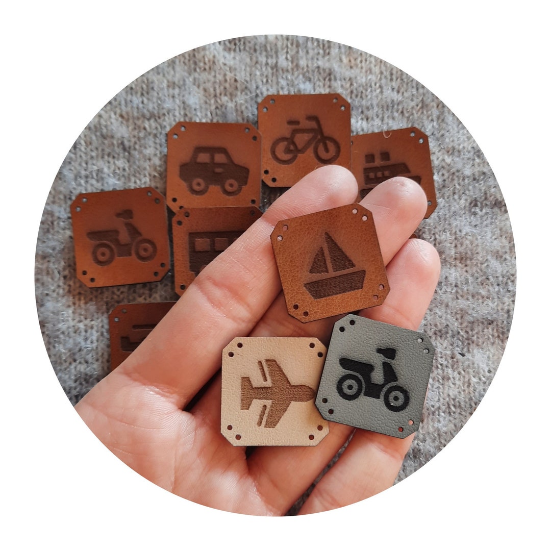 10x FAKE LEATHER Tags, Kids Labels, Products Labels, Fabric Labels ...