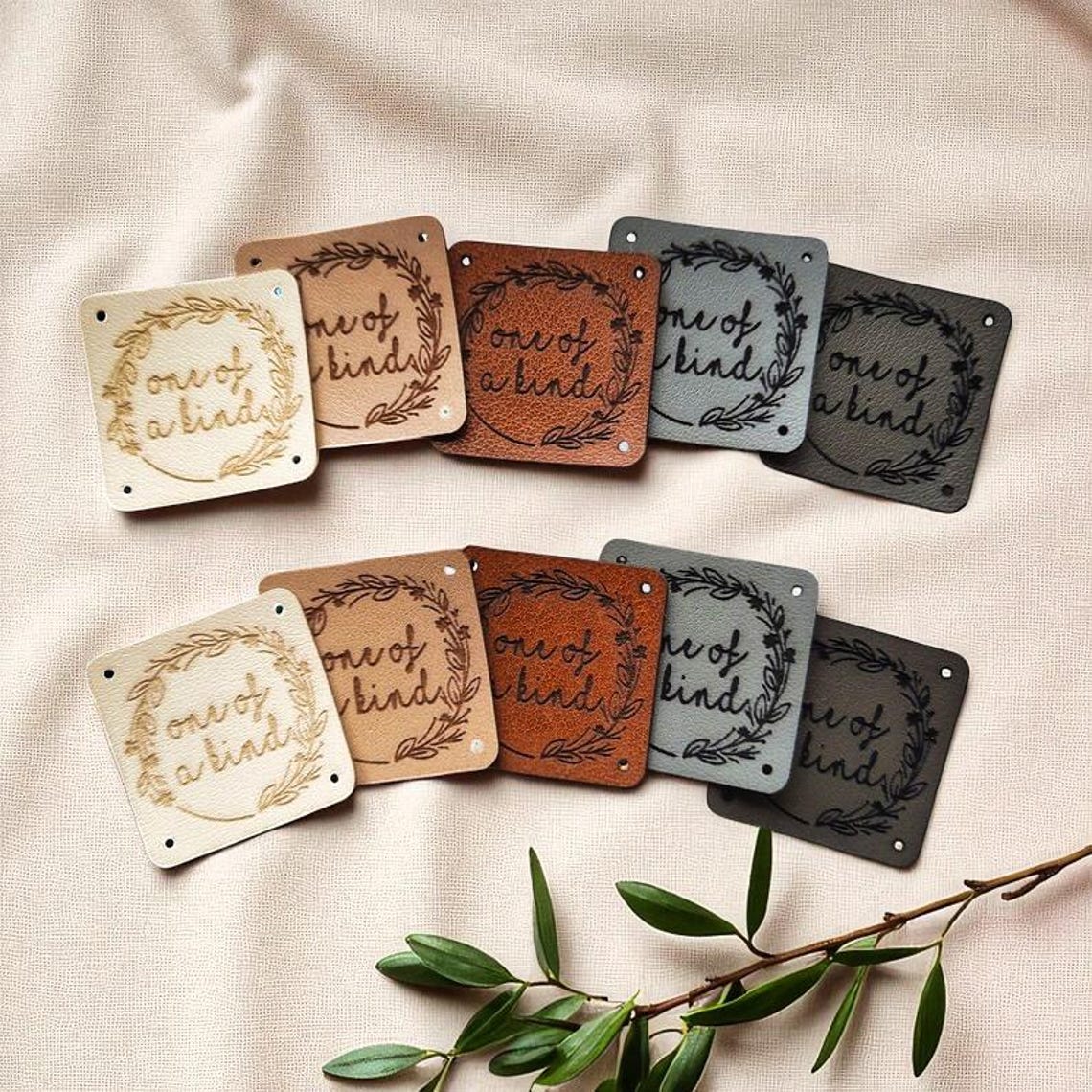 Easy-to-sew Tags for Handmade Goods, Washable Faux Leather Labels for ...