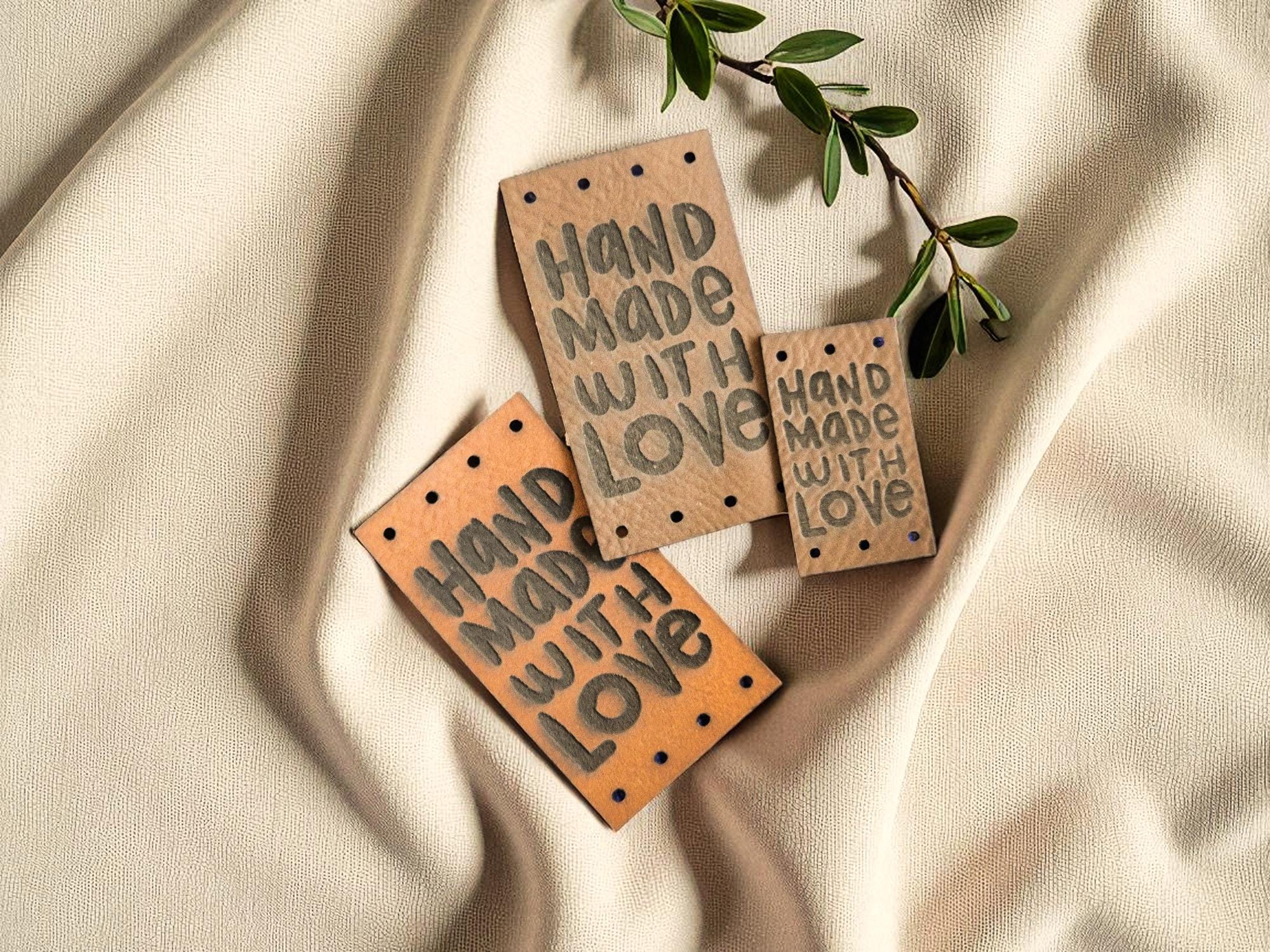 Handmade Faux Leather Tags for Knitting, Crochet & Sewing; Custom ...