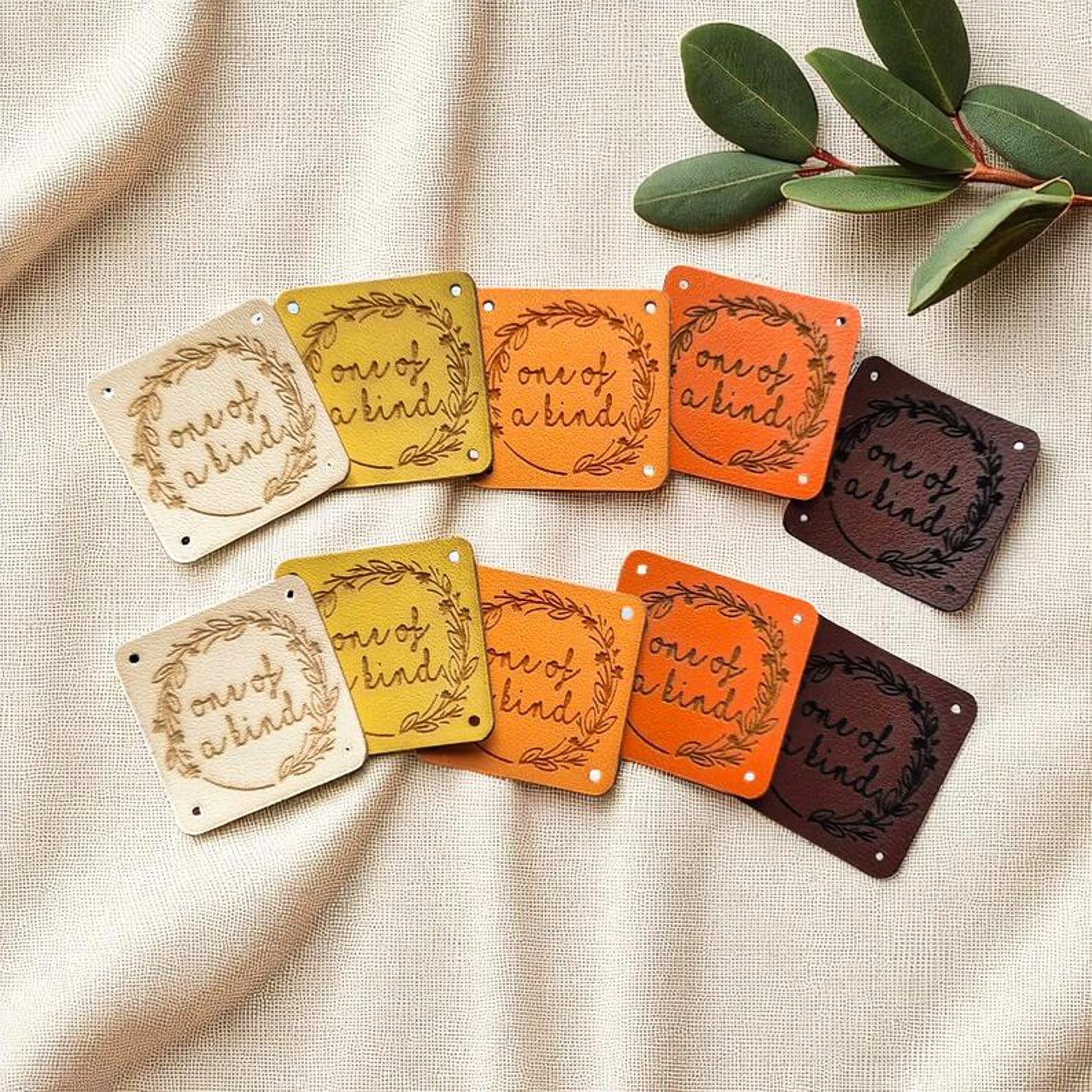 Easy-to-sew Tags for Handmade Goods, Washable Faux Leather Labels for ...