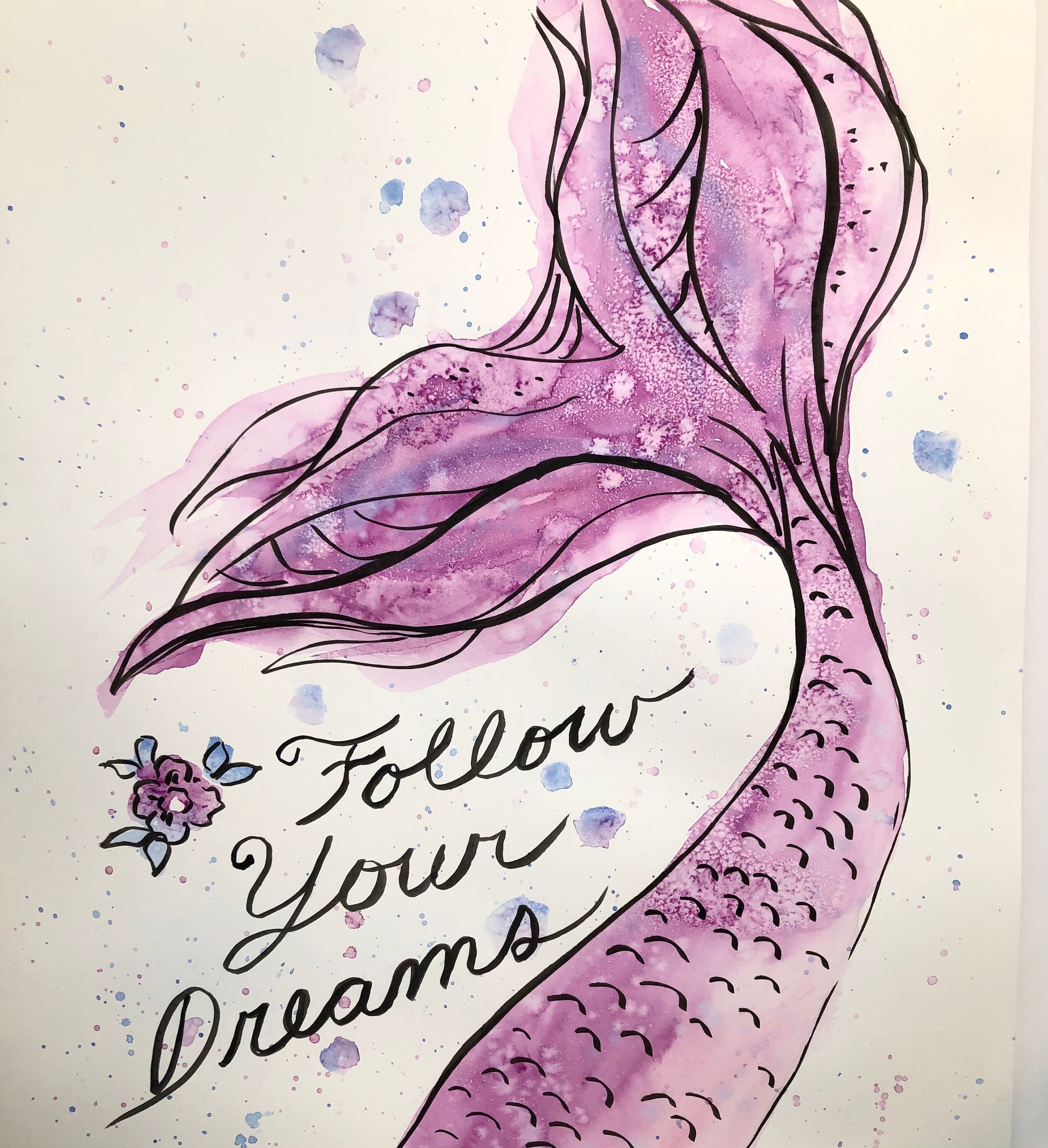 Mermaid Tail Greeting Card, 5x7 Print Folded Card - Etsy