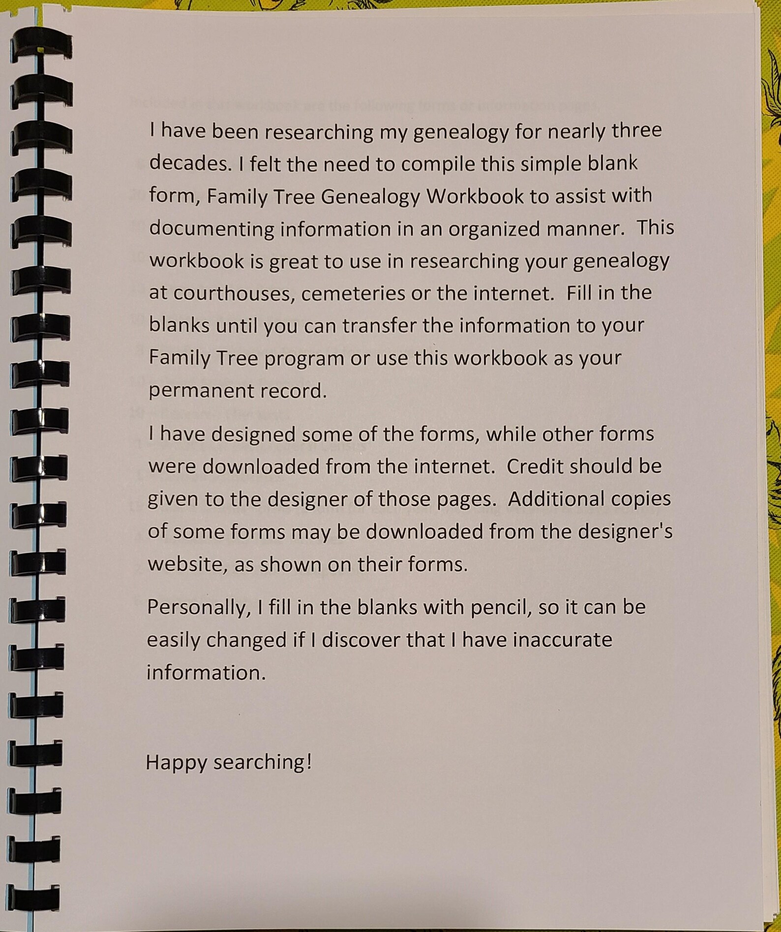 My Family Tree Workbook Genealogy Family History - Etsy