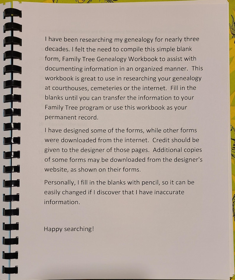 My Family Tree Workbook Genealogy Family History - Etsy