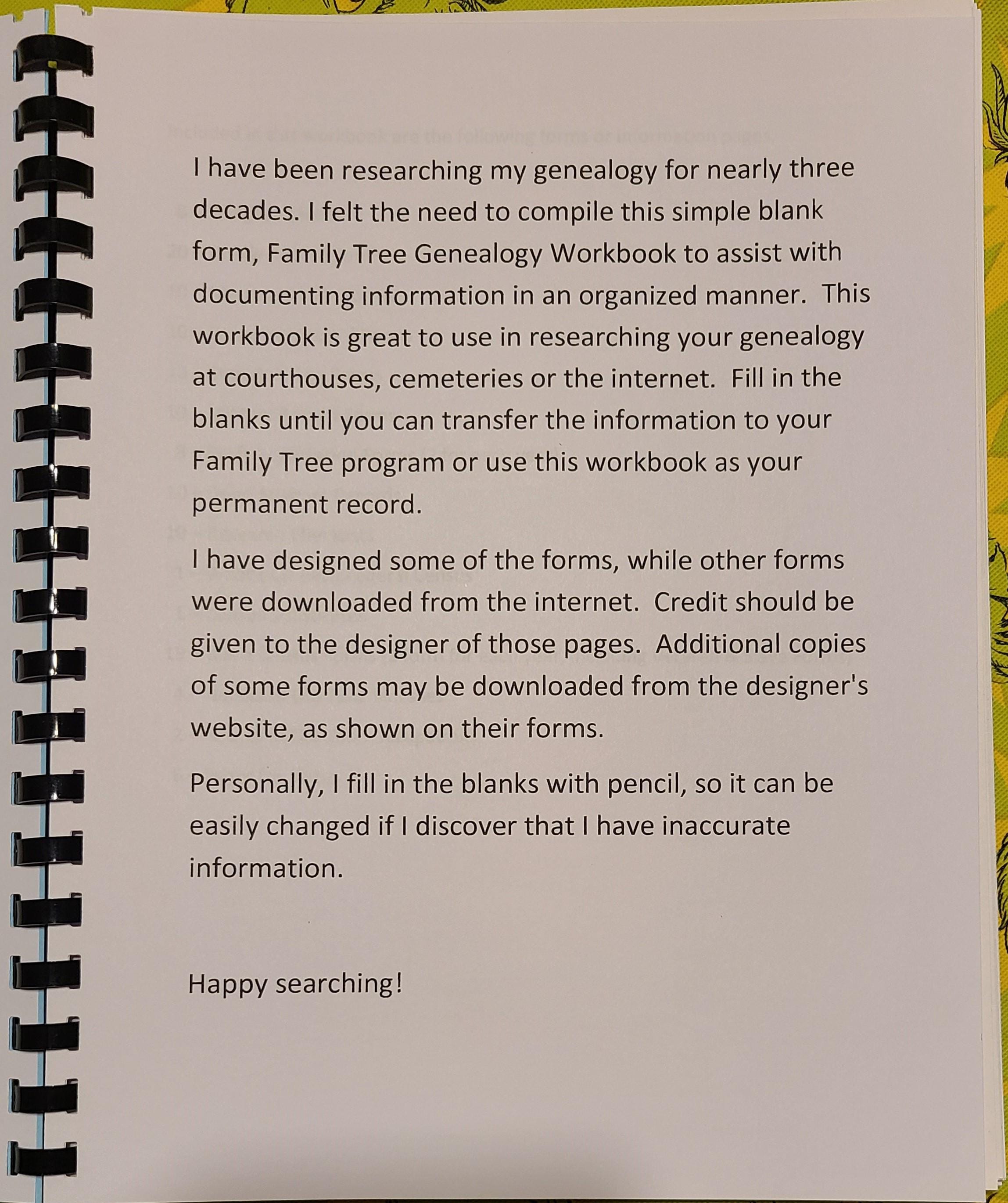 My Family Tree Workbook Genealogy Family History - Etsy