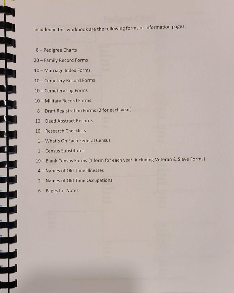 My Family Tree Workbook Genealogy Family History - Etsy