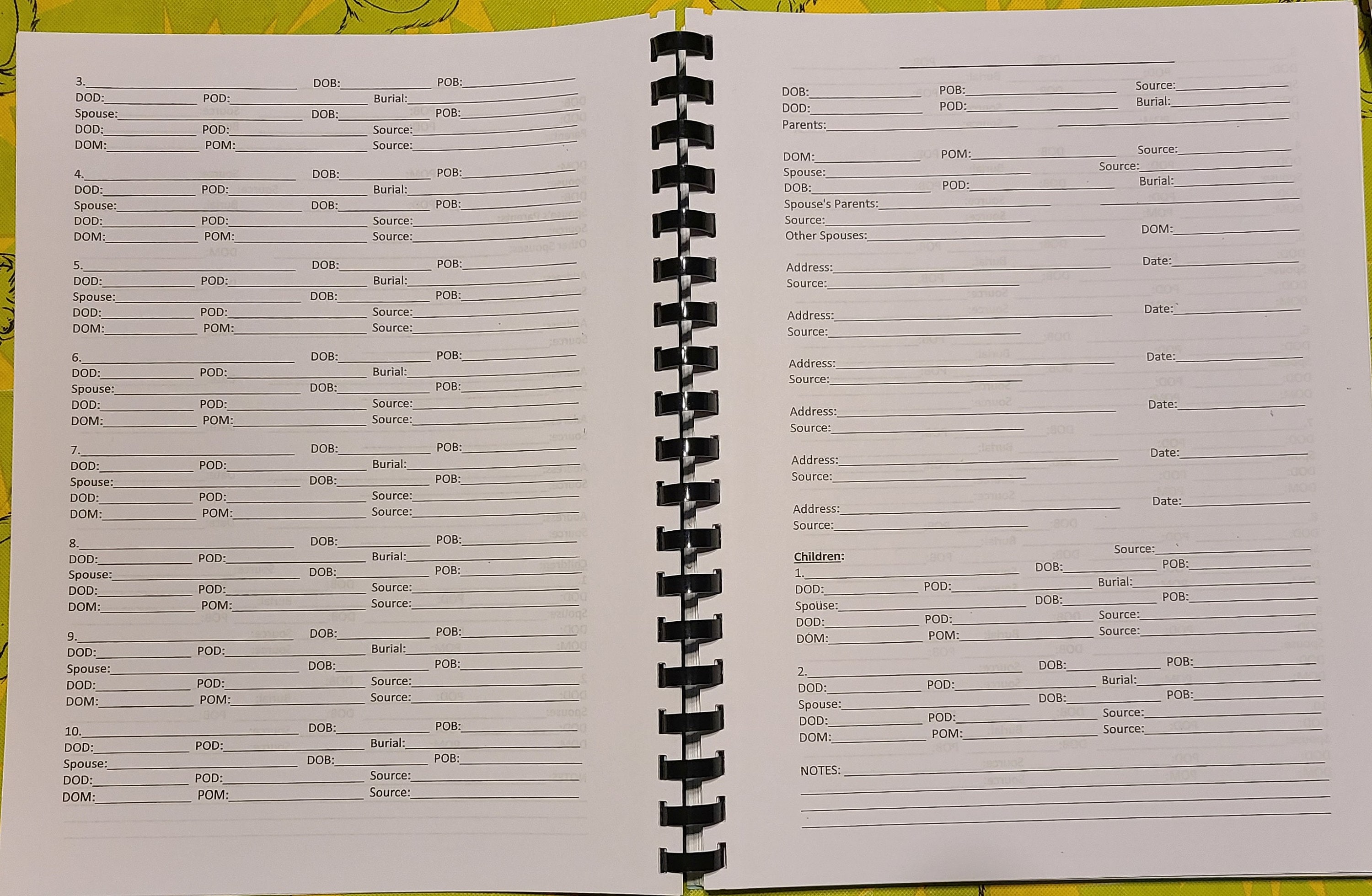 My Family Tree Workbook Genealogy Family History - Etsy