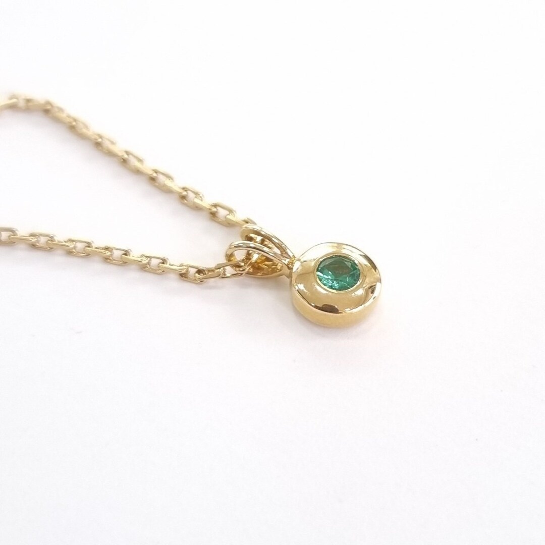 Gold Necklace With Emerald, Gold Chain, Pendant With Emerald ...