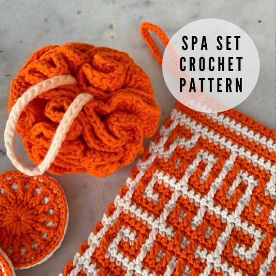 Crochet Spa Set PDF Pattern Inset Mosaic Crochet Bathroom Set - Etsy