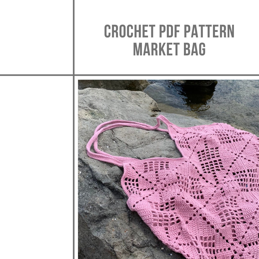 Crochet Market Bag PDF Pattern, Summer Net Bag Pattern, Download PDF ...