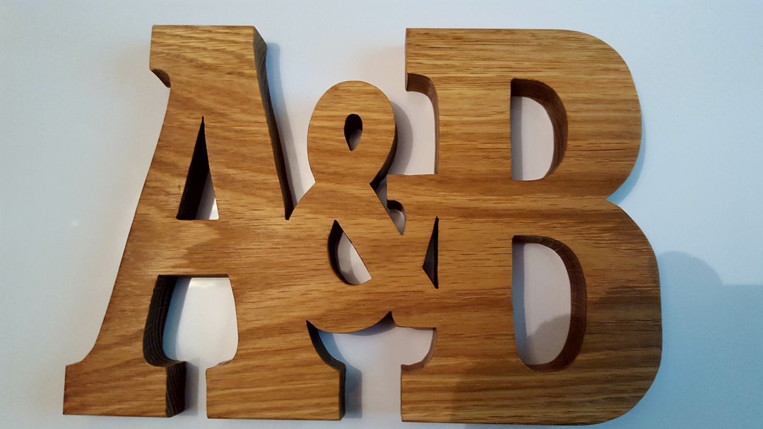 Monogram in Solid Oak 8 Inch Tall. - Etsy