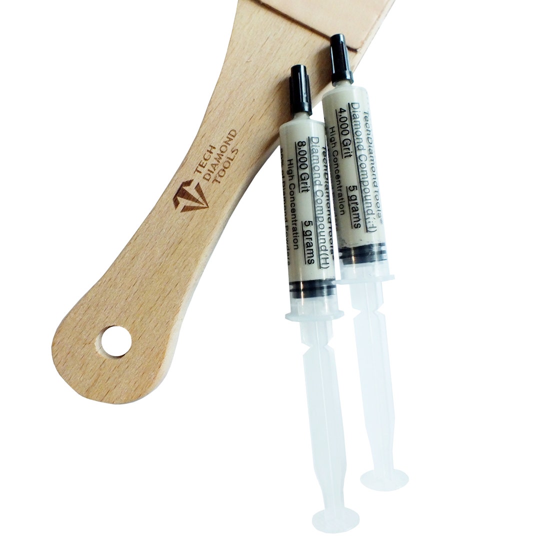 Set of 11" Leather Strop and Two 50% Diamond Polishing Compounds for ...