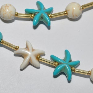 Summer Necklace, Beach Necklace, Oceanic Influence, White & Turquoise ...