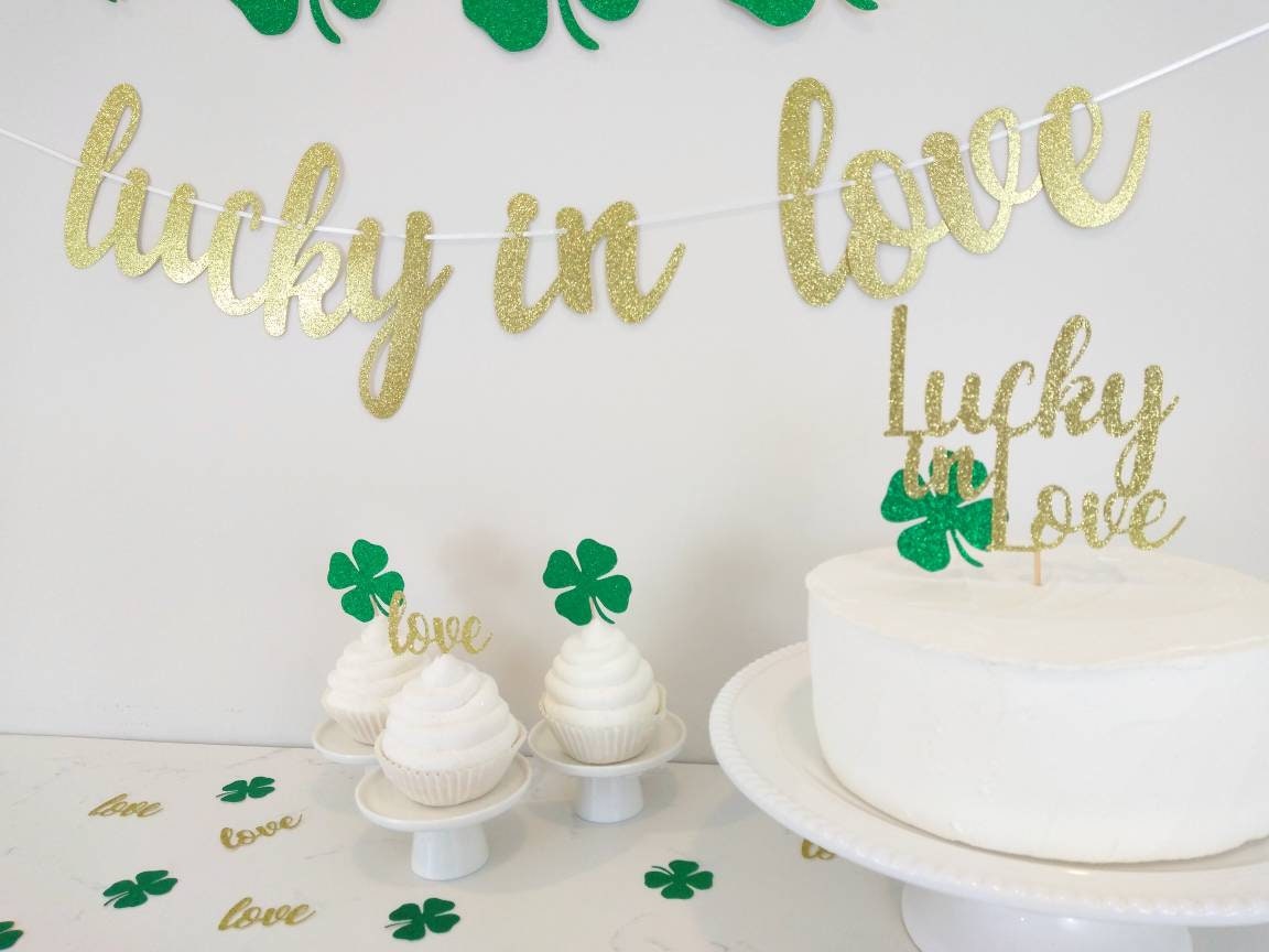 Lucky in Love and Shamrock Banner Lucky in Love Bridal - Etsy