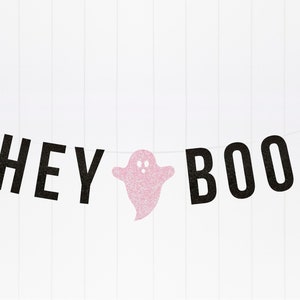 Hey Boo Halloween Banner, Halloween Party, Halloween Garland, Halloween ...