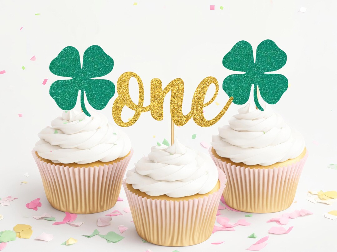 Lucky One First Birthday Cupcake Toppers, St. Patricks Theme First ...