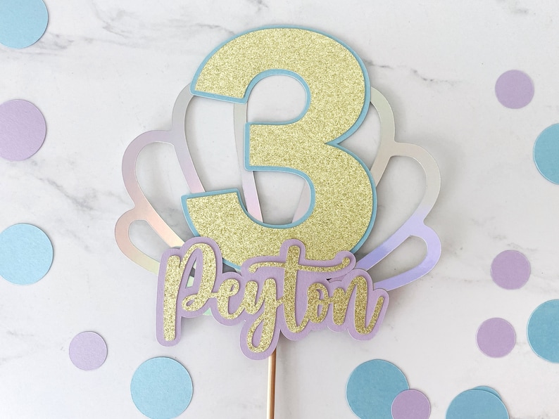 Mermaid Birthday Cake Topper, Personalized Under the Sea Party Decor ...