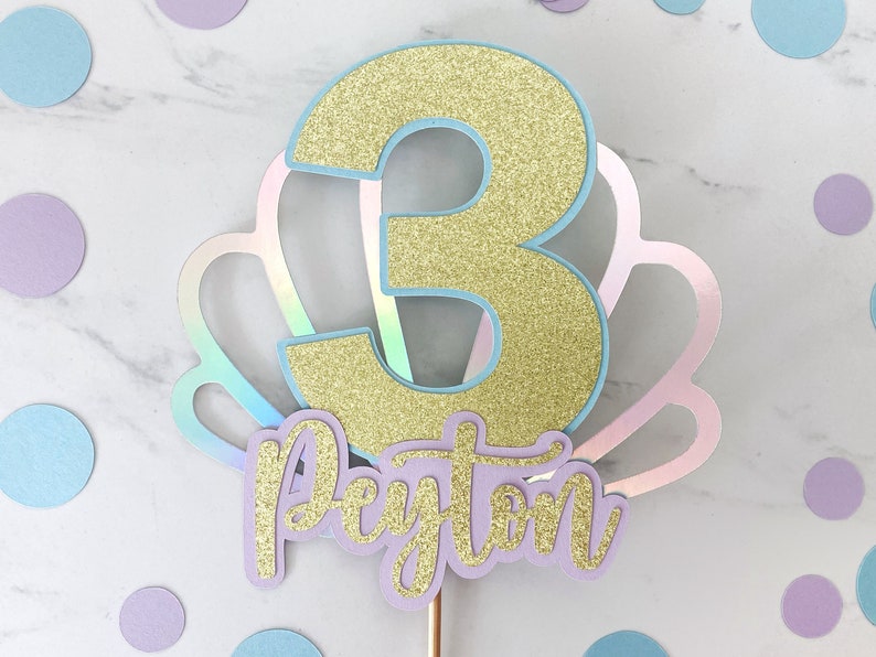 Mermaid Birthday Cake Topper, Personalized Under the Sea Party Decor ...