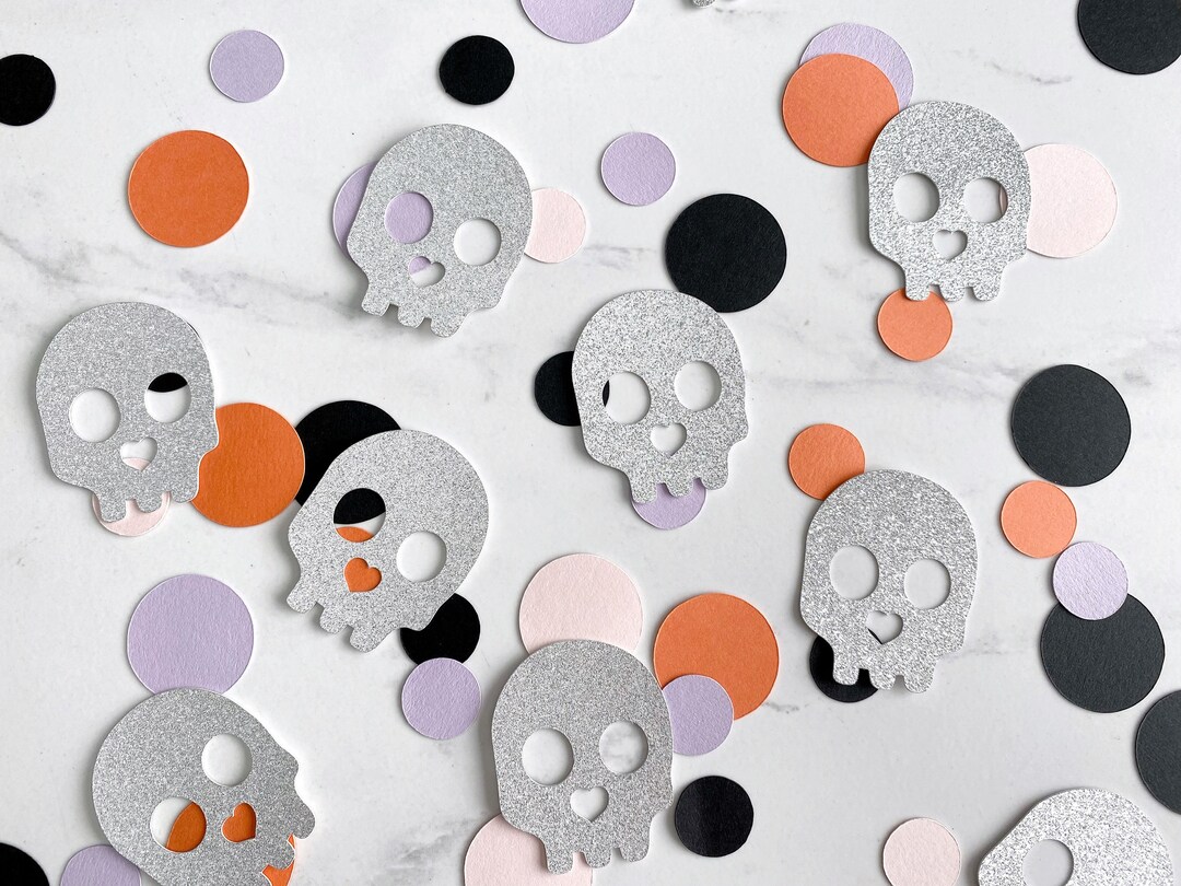 Skull Confetti, Cute Halloween, Glitter Skulls, Paper Skulls, Halloween ...