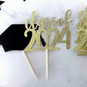 Class of 2024 Graduation Party Cupcake Topper, Grad Party Supplies ...