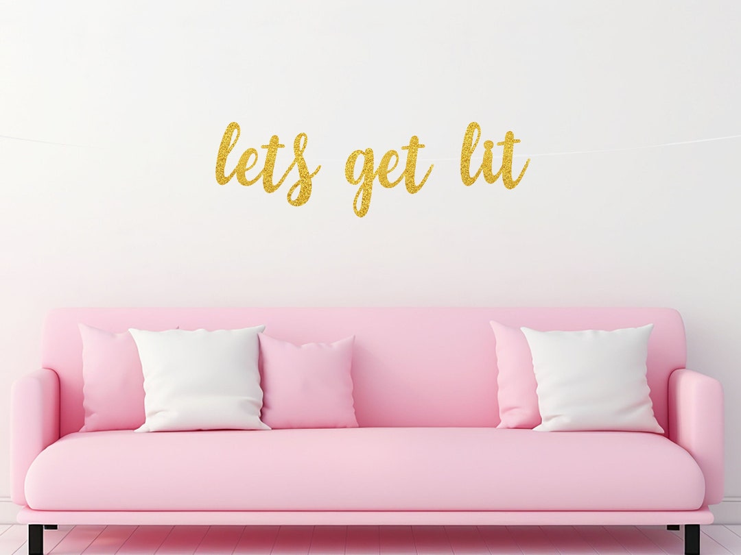 Lets Get Lit Banner, Funny Christmas Sign, Ugly Sweater Party, Holiday ...