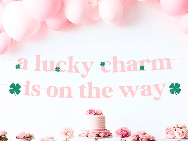 St Patricks Baby Shower Banner, Lucky Charm Decorations, Shamrock ...