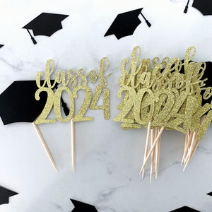 Class of 2024 Graduation Party Cupcake Topper, Grad Party Supplies ...