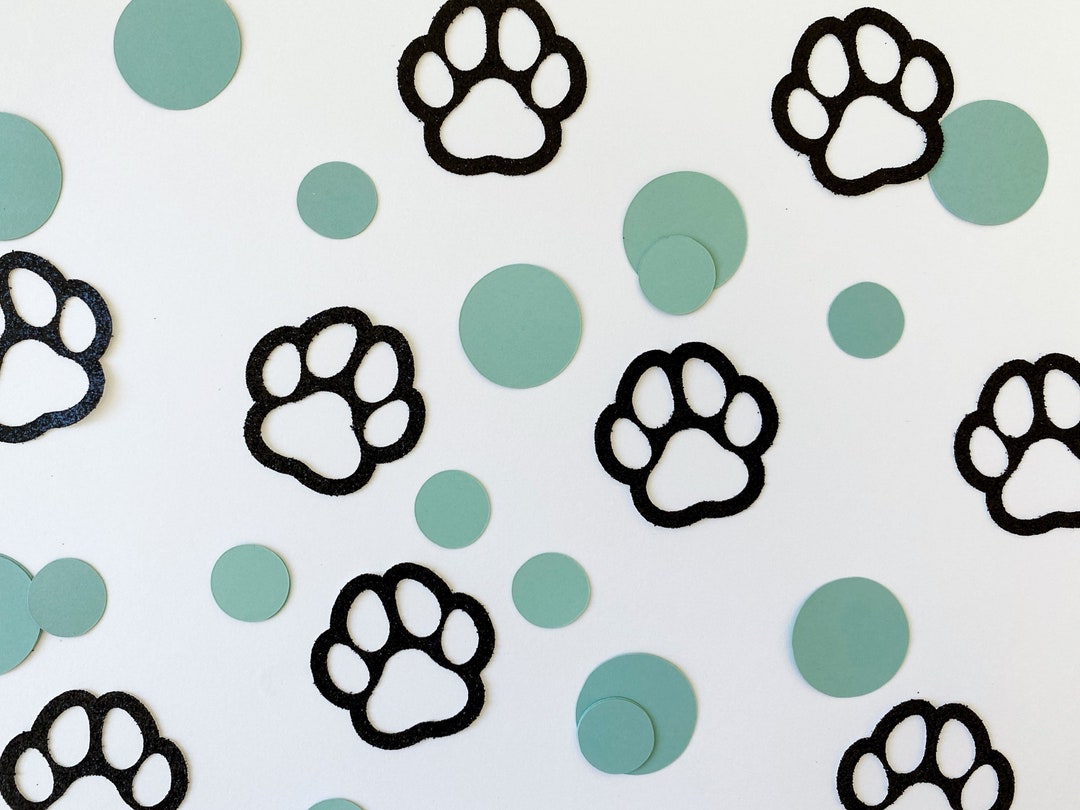 Dog Birthday, Paw Print Confetti, Puppy Birthday, Party Decorations ...