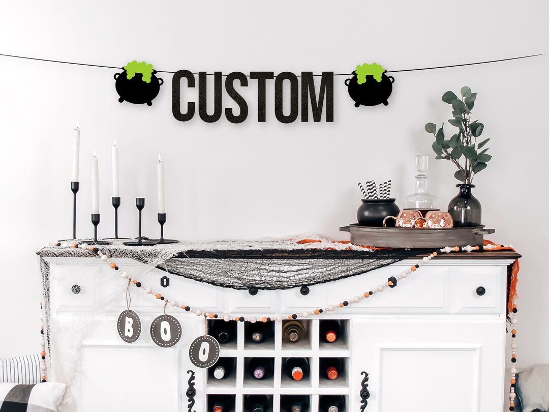 Custom Halloween Banner, Spooky Banner, Cheers Witches, Potions Bar ...