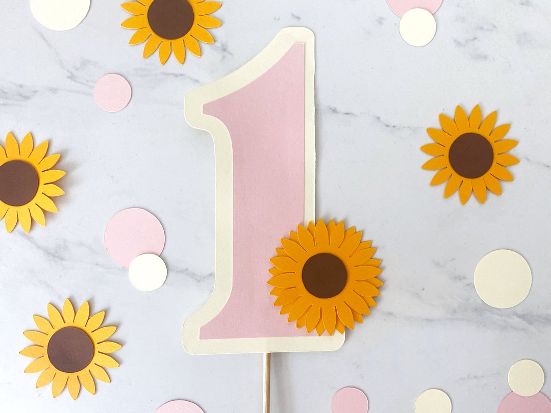 Custom Sunflower Cake Topper, Fall First Birthday Party Decor, Flower ...