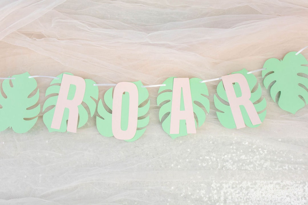 ROAR Banner, Dinosaur Banner, Girl Dinosaur Party, Dinosaur Birthday ...