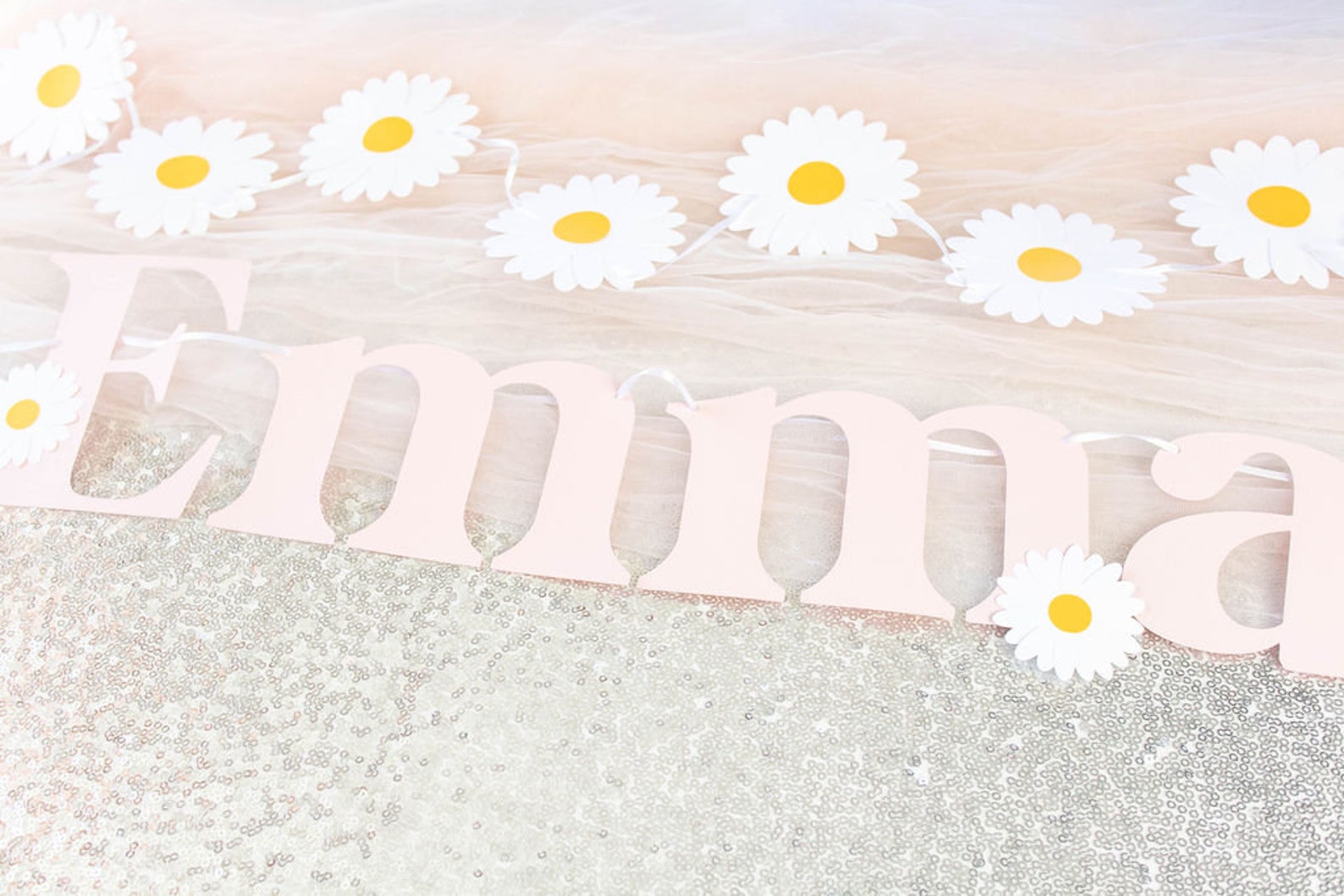Daisy Banner, Daisy Party Decor, Flower Birthday, Daisy Garland, Custom ...