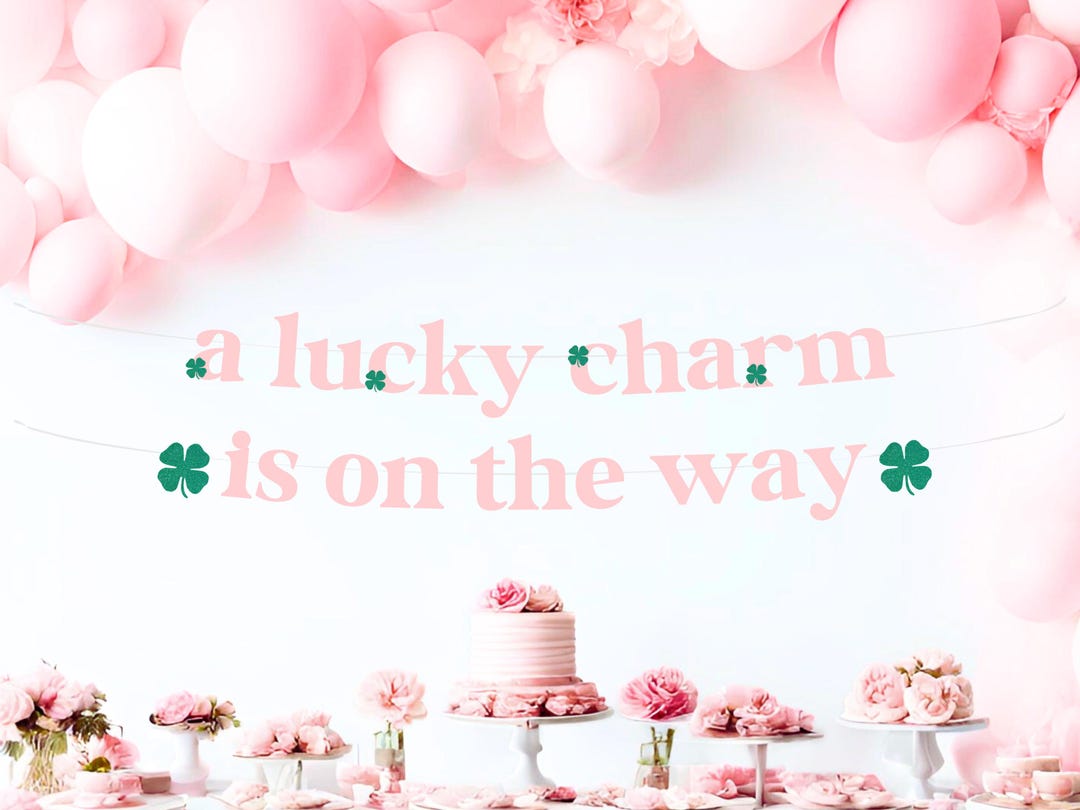 St Patricks Baby Shower Banner, Lucky Charm Decorations, Shamrock ...