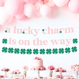 St Patricks Baby Shower Banner, Lucky Charm Decorations, Shamrock ...