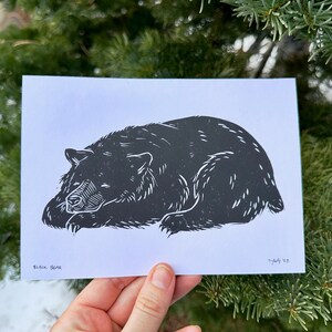 Black Bear Block Print - Etsy