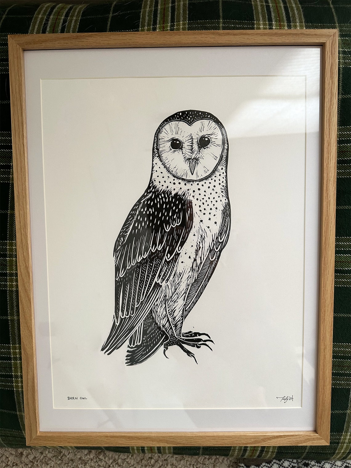 Barn Owl Block Print - Etsy