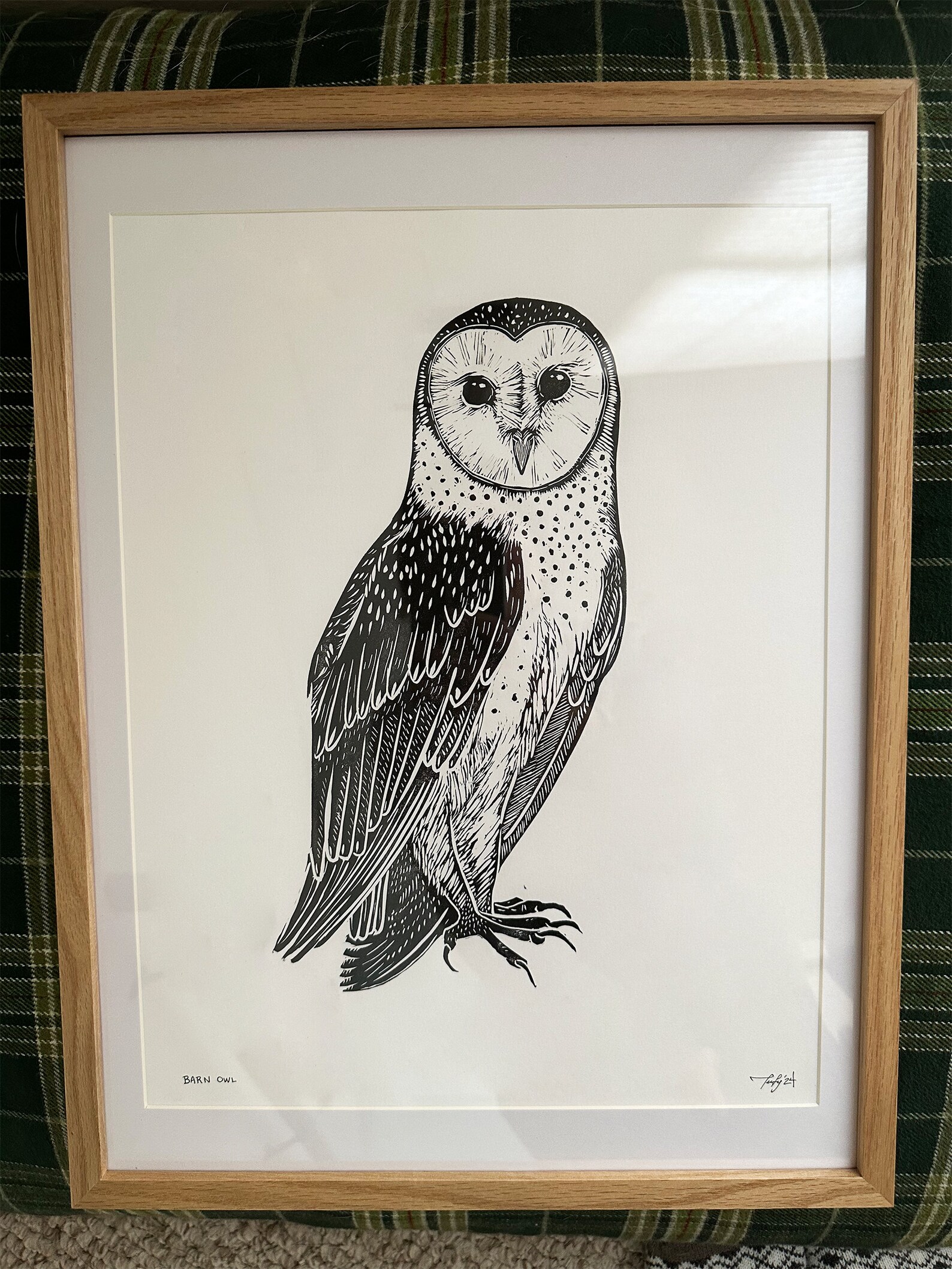 Barn Owl Block Print - Etsy