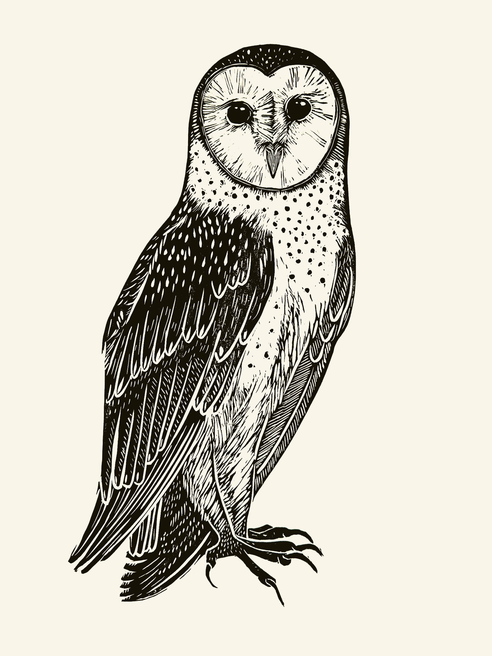 Barn Owl Block Print - Etsy